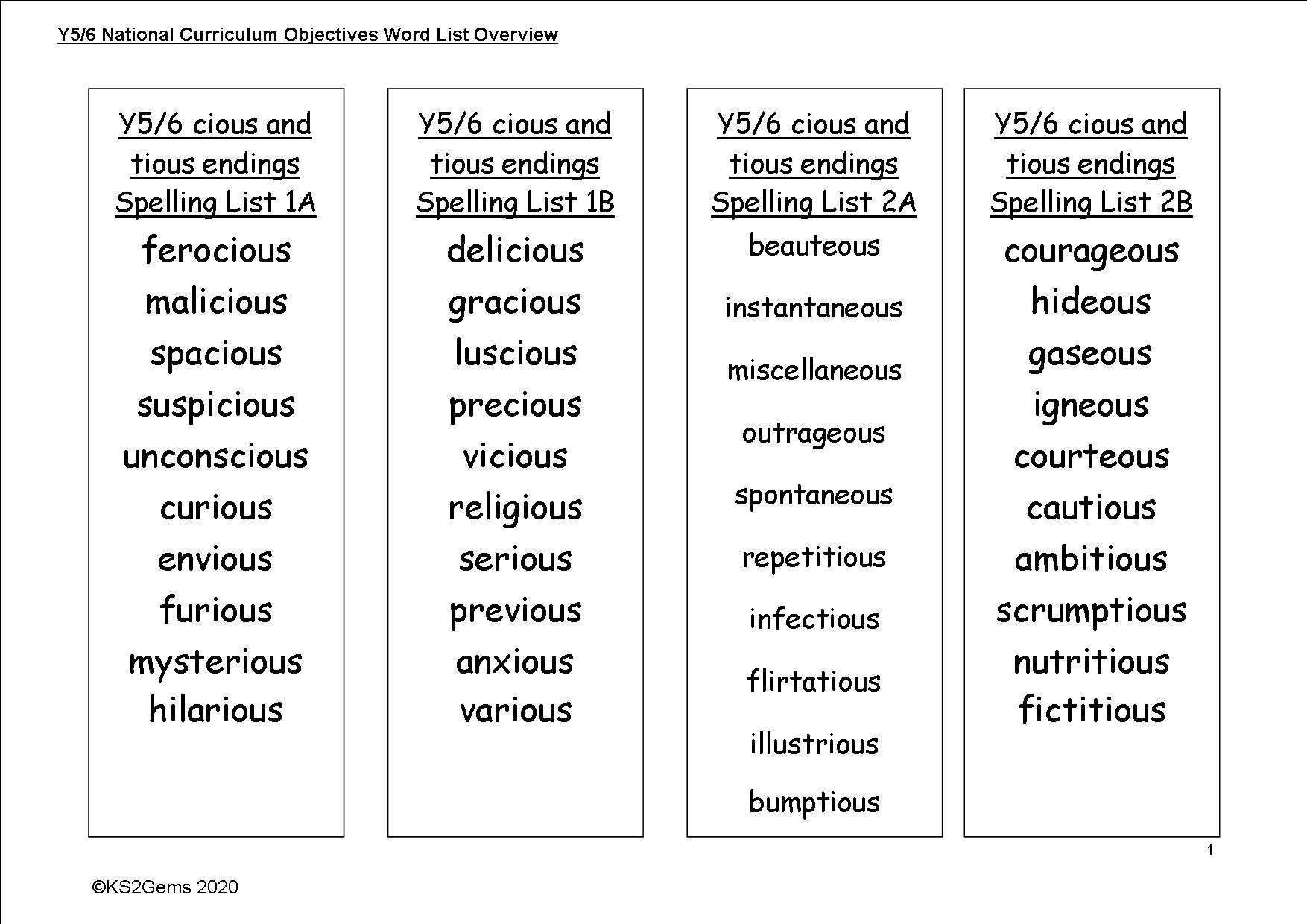 Y5/6 Spelling - KS2 Gems